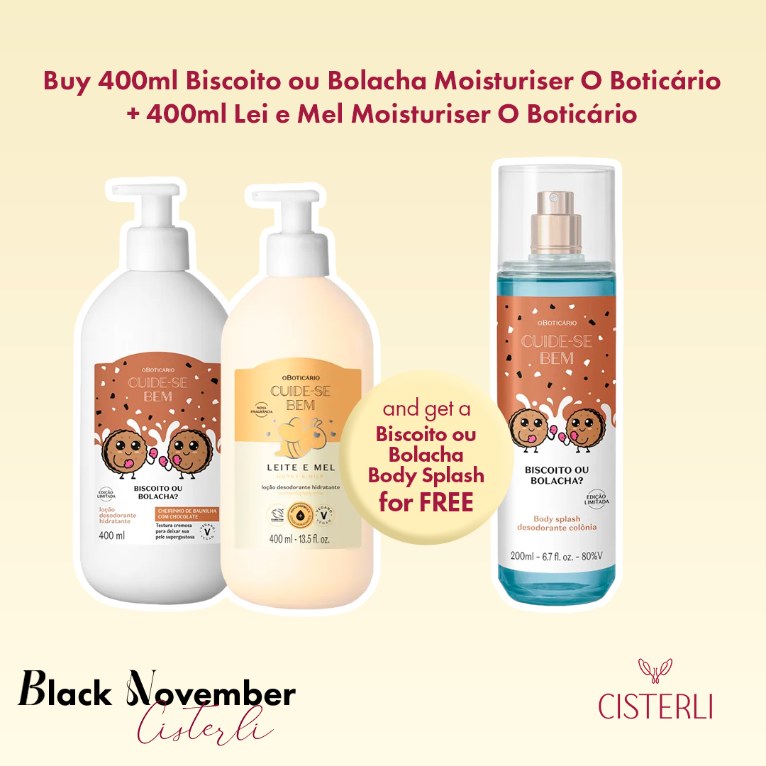 Black November Biscoito ou Bolacha + Leite e Mel – Cisterli